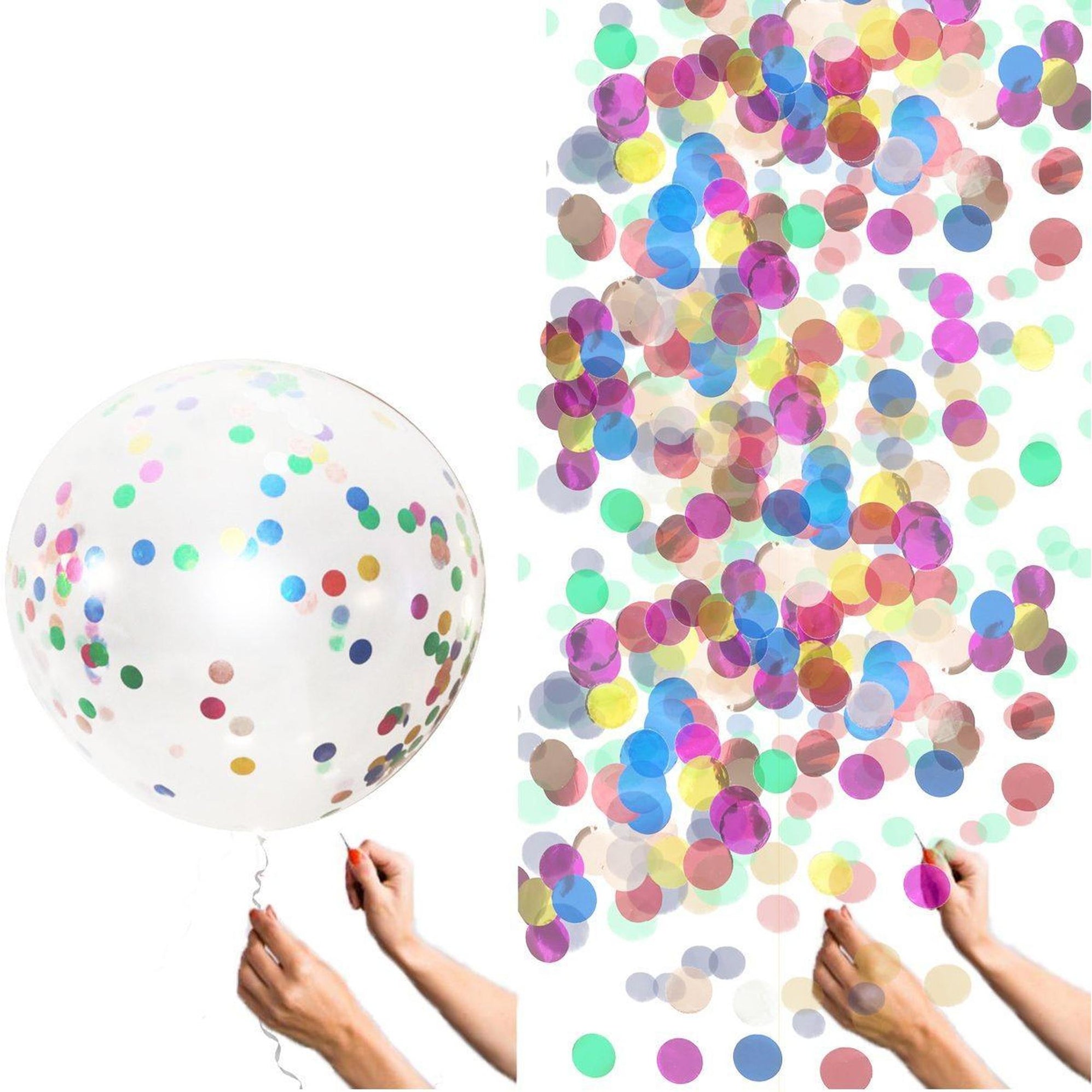 36-inch Giant Multicolor Confetti Balloons — Shimmer & Confetti