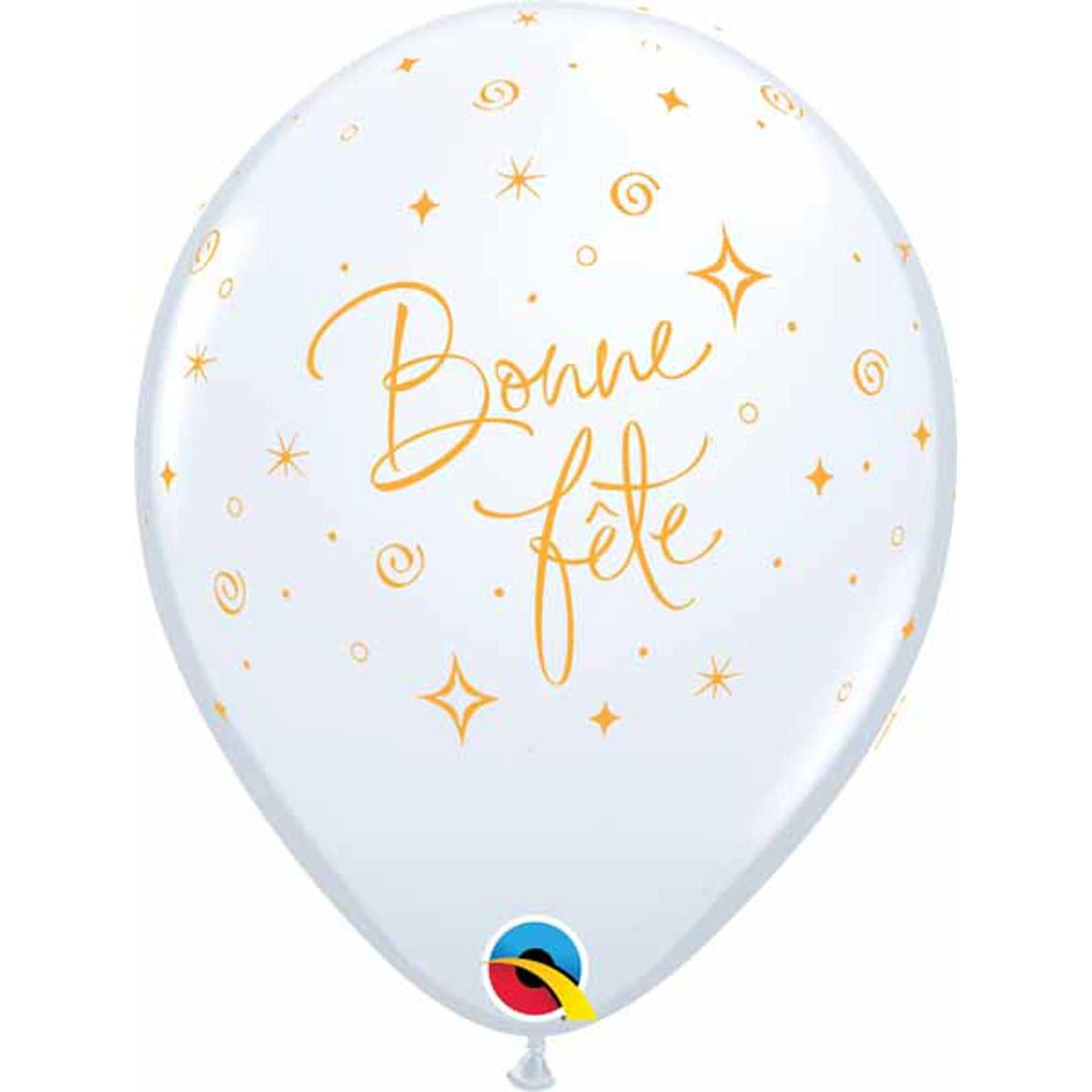 Bonne Fete White & Gold Balloons (50 Pack) - 11" — Shimmer & Confetti
