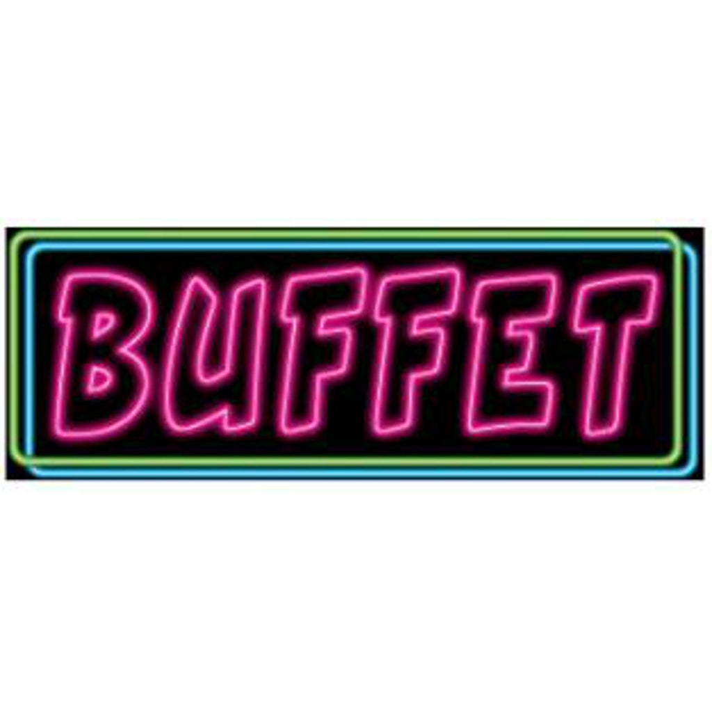 Colorful Neon Buffet Sign - 8" X 22" For Catering Displays And ...