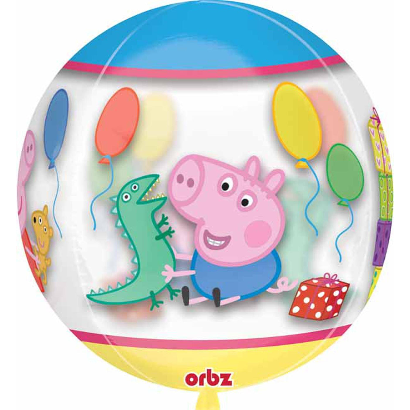 Peppa Pig Orbz Balloon Set With Helium Tank - 16" Clear Globe Shape ...