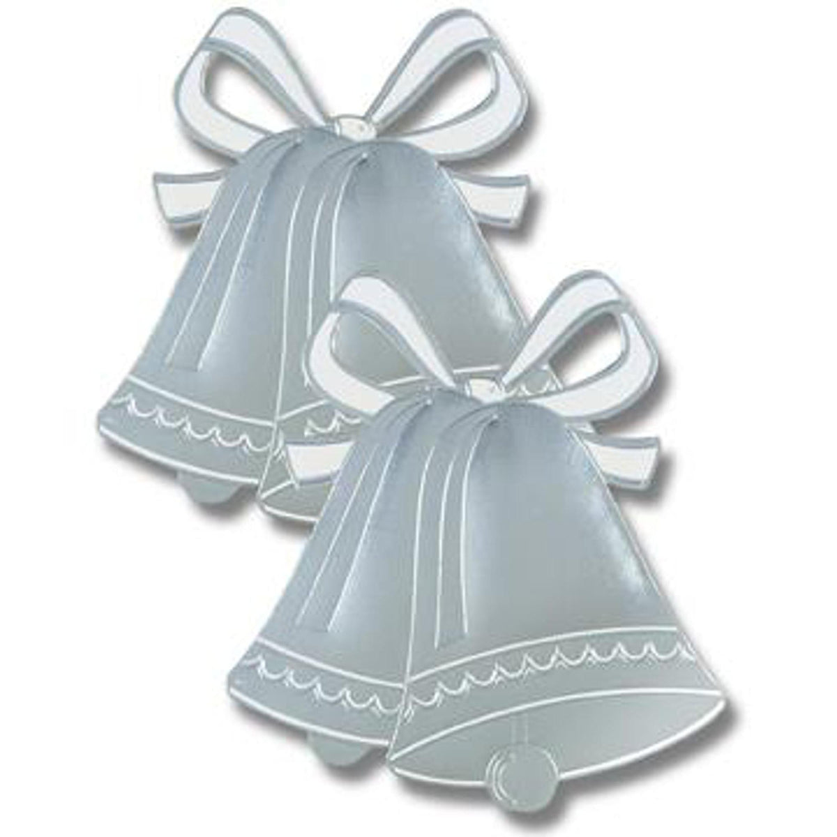 "Silver Wedding Bell Silhouette - 16.5 Inches" — Shimmer & Confetti
