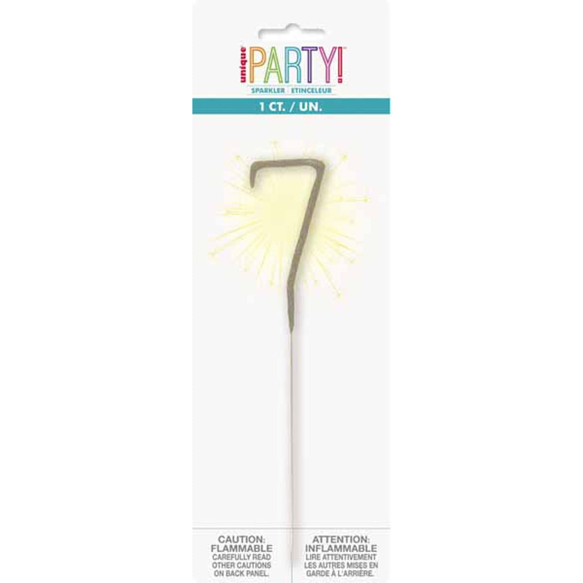 "Sparkling 7 Inch Number 7 Sparkler" — Shimmer & Confetti