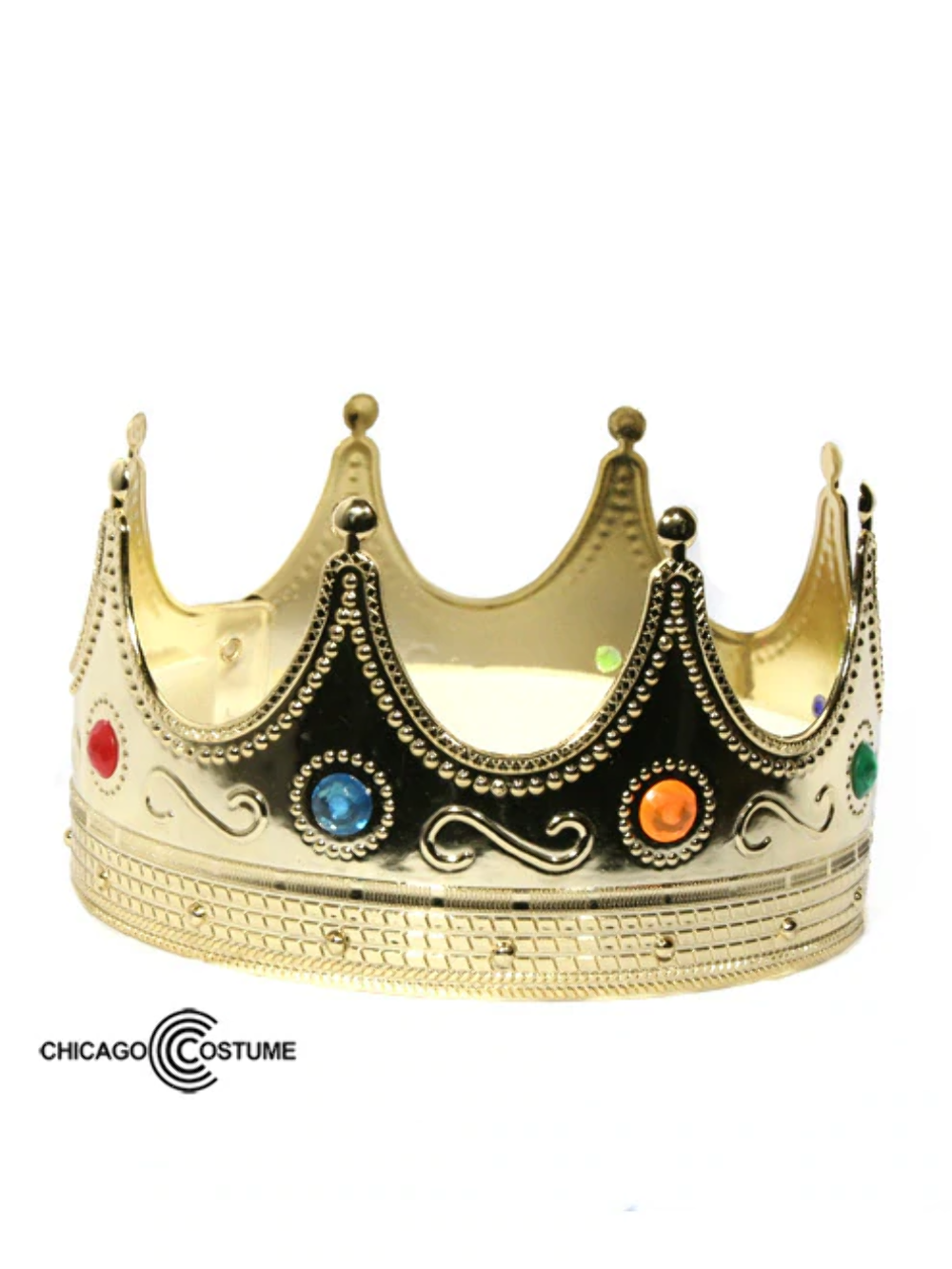 Jeweled Plastic King Crown — Shimmer & Confetti