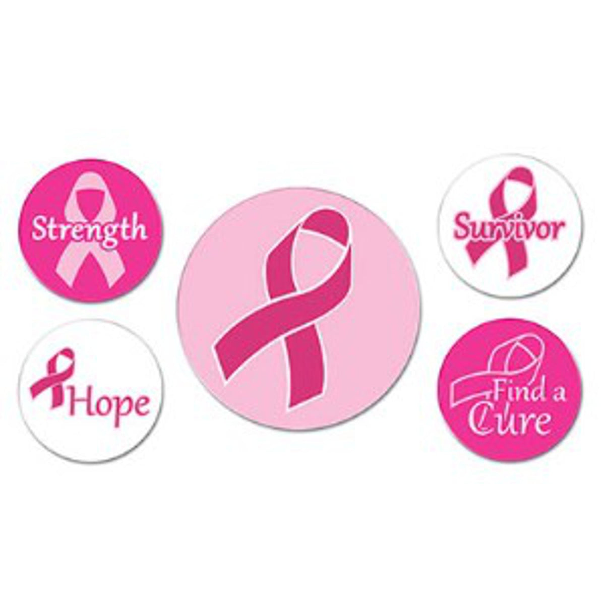 "Breast Cancer Awareness Buttons - Set Of 5" — Shimmer & Confetti